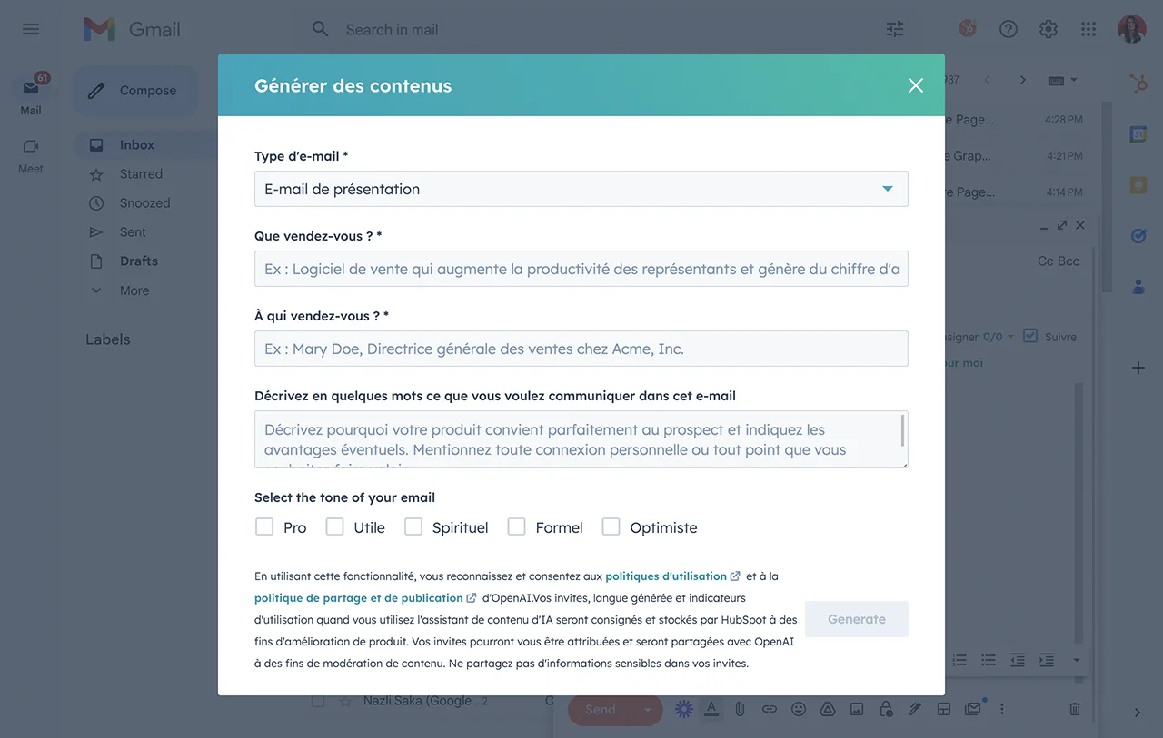 Générateur de texte IA gratuit | HubSpot